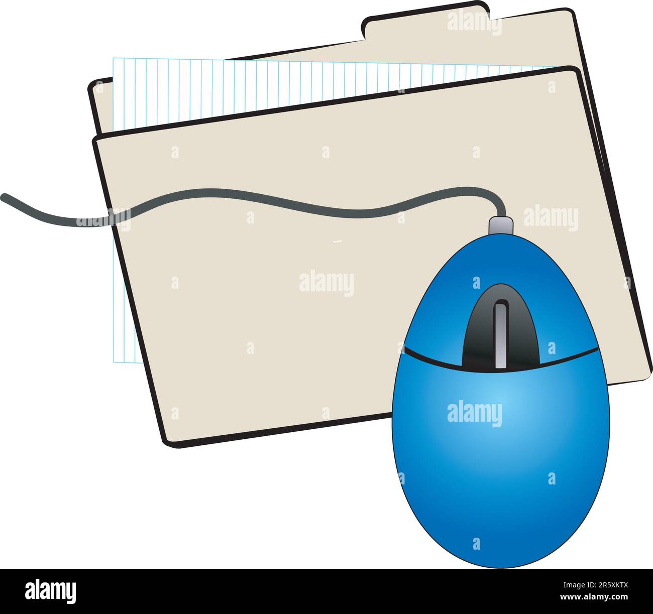file folder with computer mouse on top Stock Vector Image & Art - Alamy