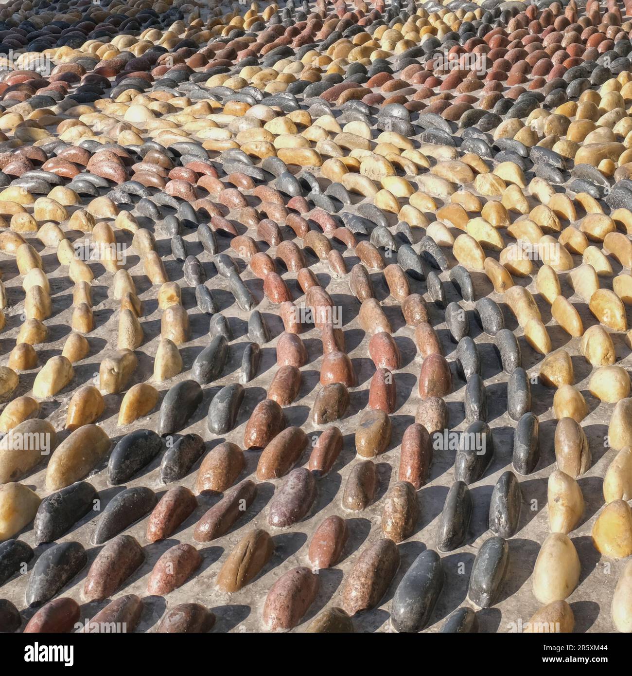 Reflexology cobblestones pathway for foot massage. Pattern from convex ...