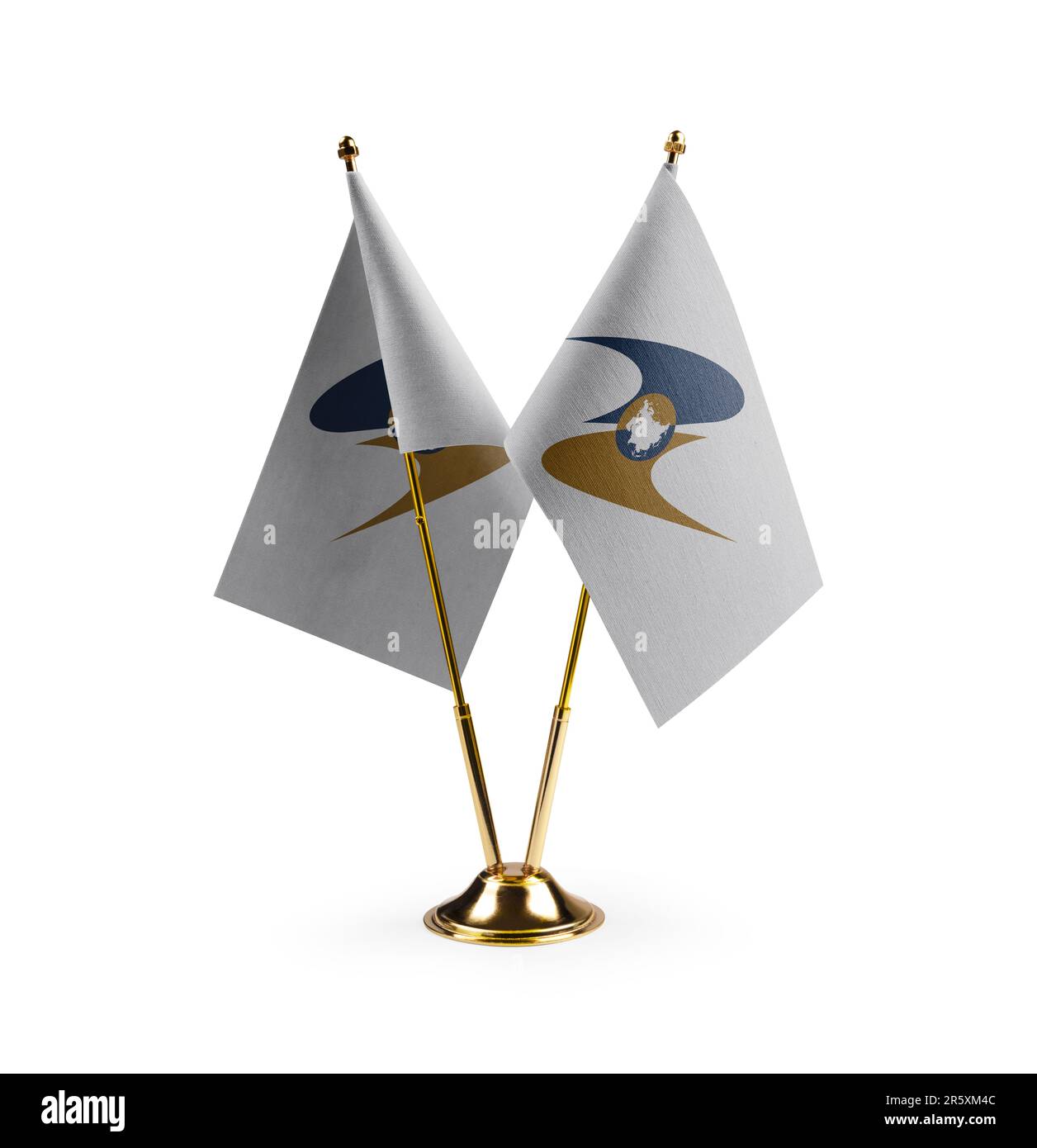 Small national flags of the Eurasian Economic Union on a white ...
