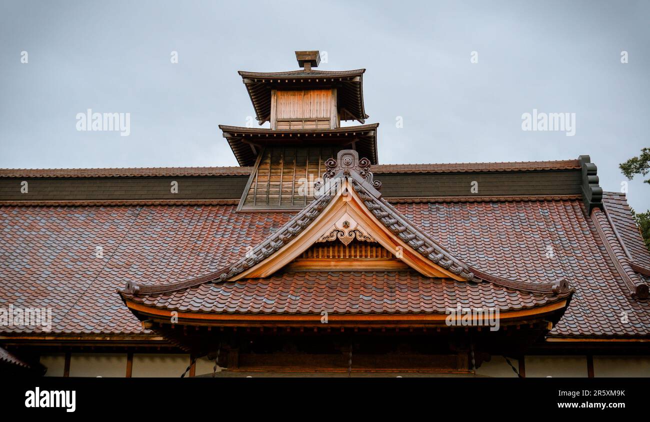 Wooden architecture of an ancient temple in Hakodate, Hokkaido, Japan ...