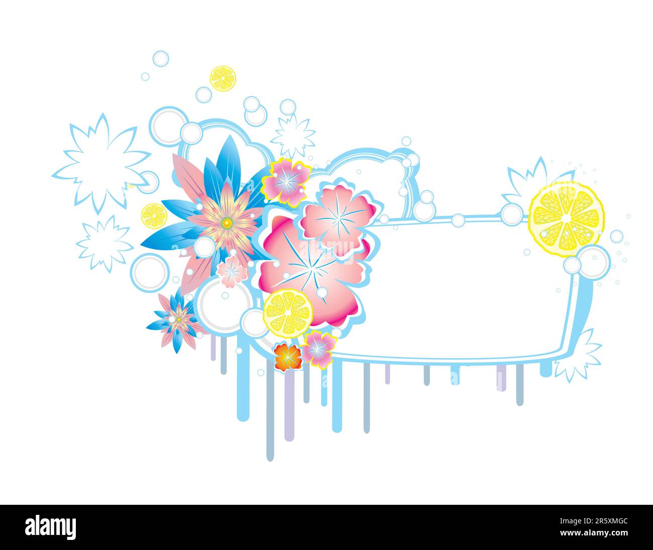fantasy lemon and flowers event frame Stock Vector Image & Art - Alamy
