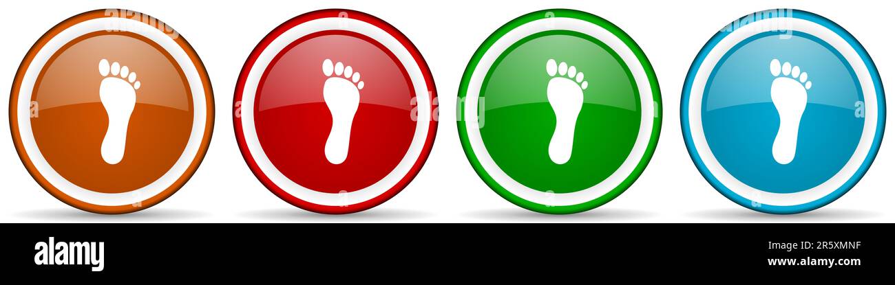 Foot glossy icons, set of modern design buttons for web, internet and ...