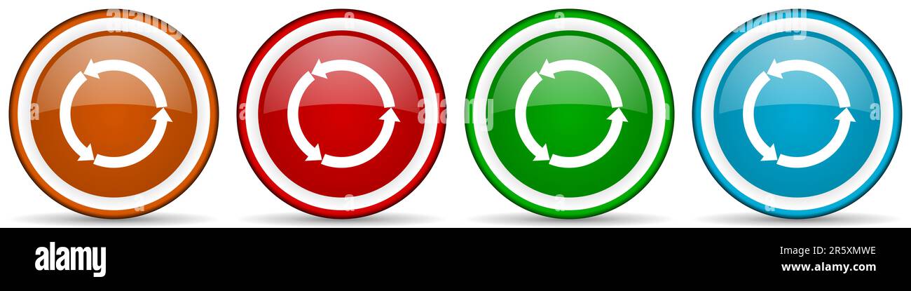 Reload web glossy icons, set of modern design buttons for web, internet ...