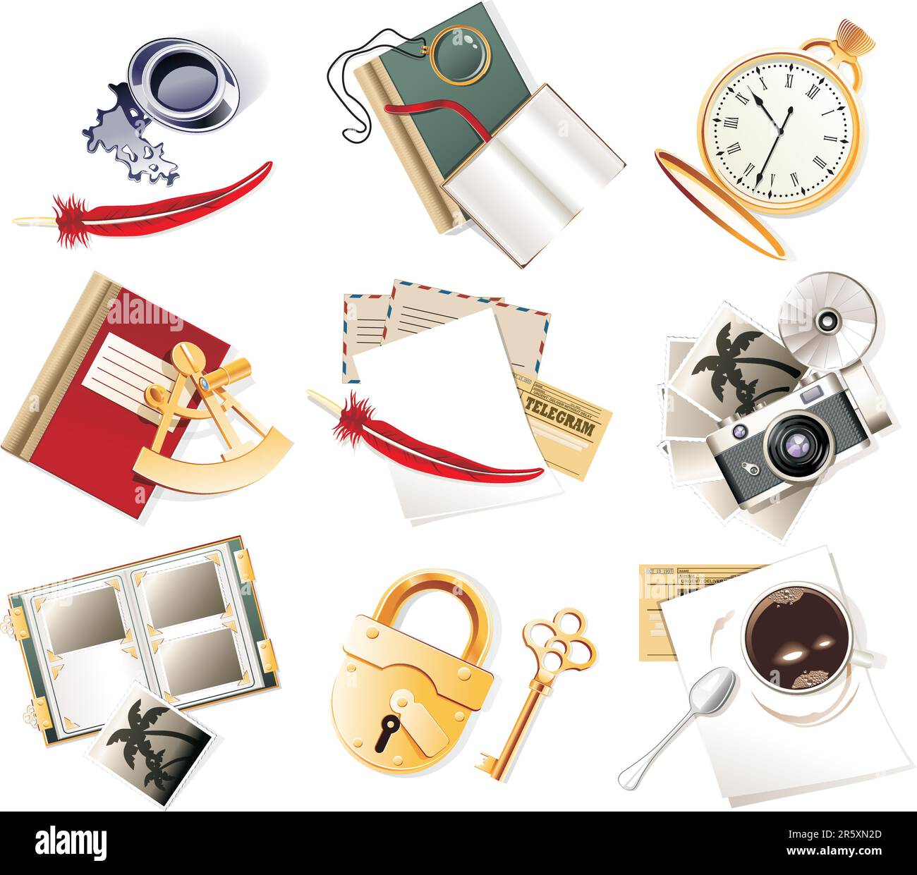 Cup coffee vintage camera Stock Vector Images - Alamy