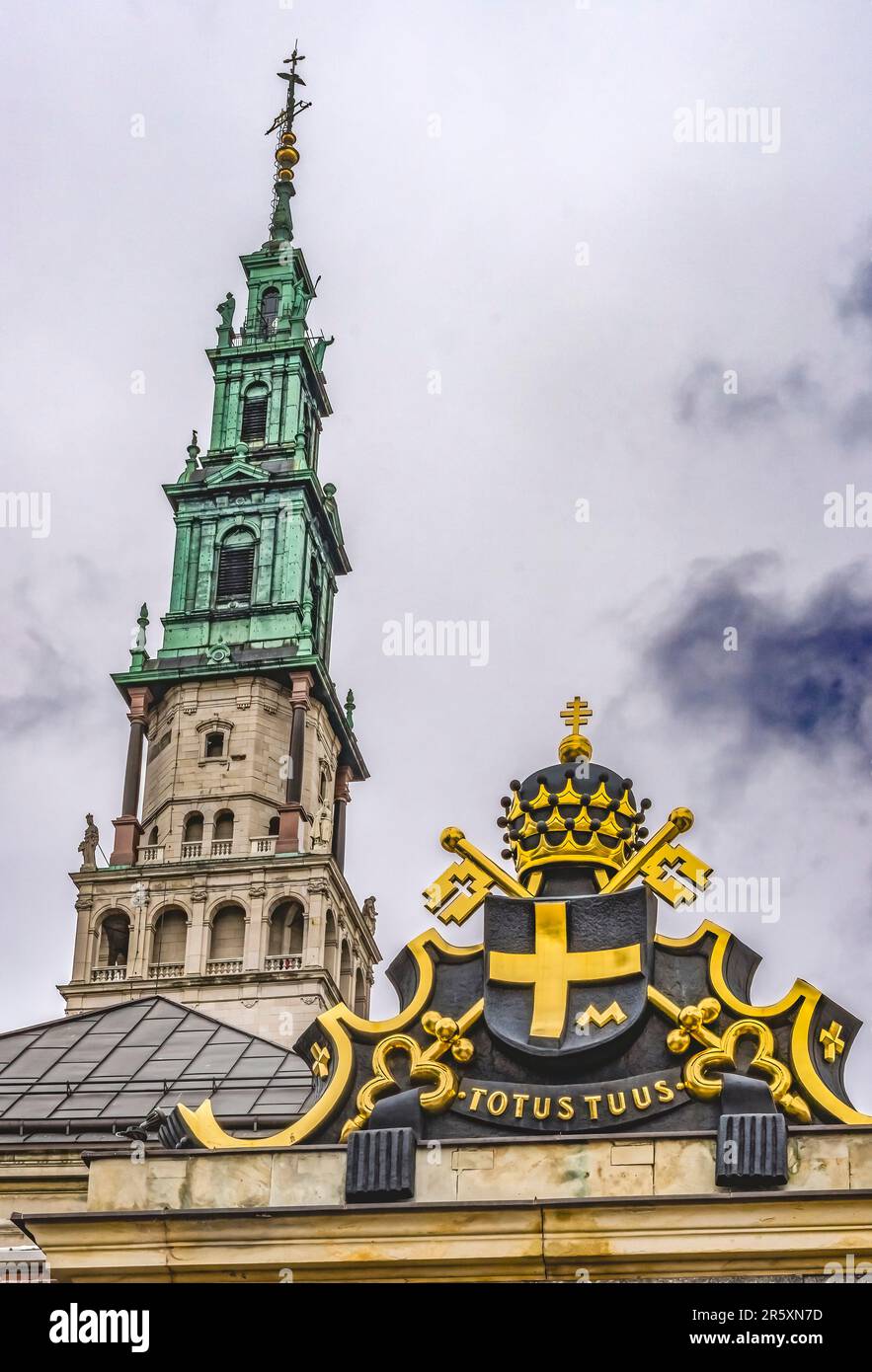 Entrance Papal Symbol Jasna Gora Monastery Church Steeple Black Madonna ...