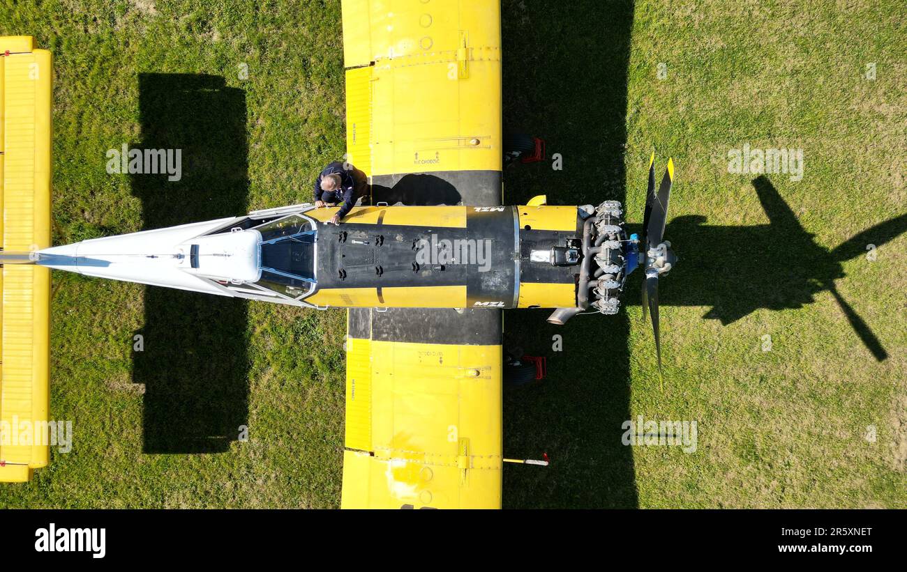 Ballenstedt, Germany. 31st May, 2023. View of a small firefighting ...