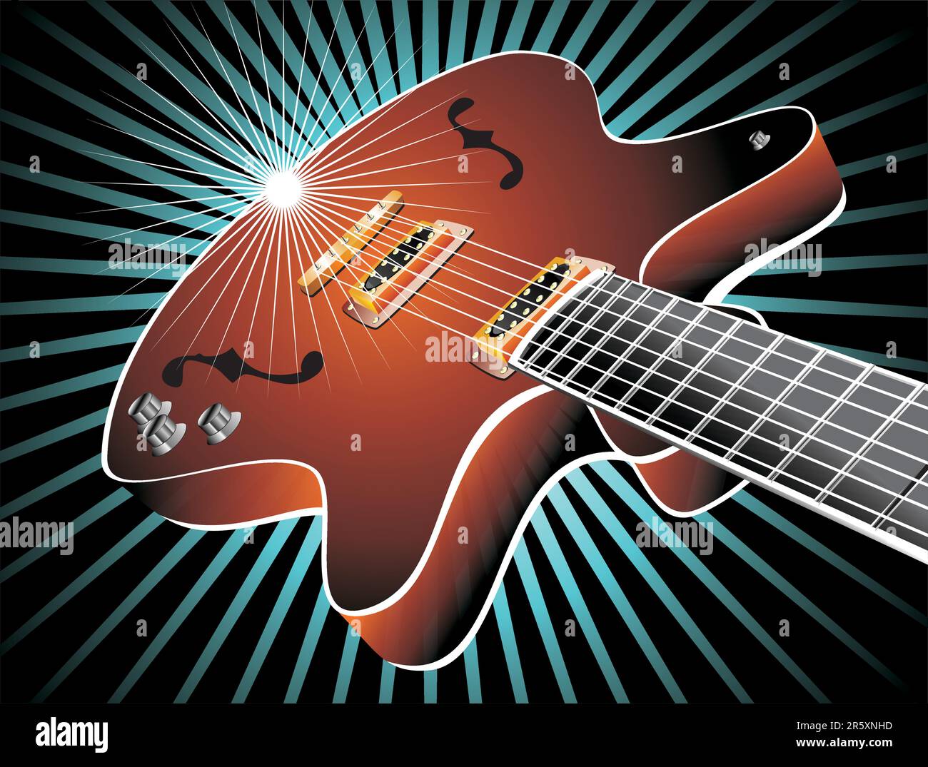 Retro guitar with colorful background Stock Vector Image & Art - Alamy