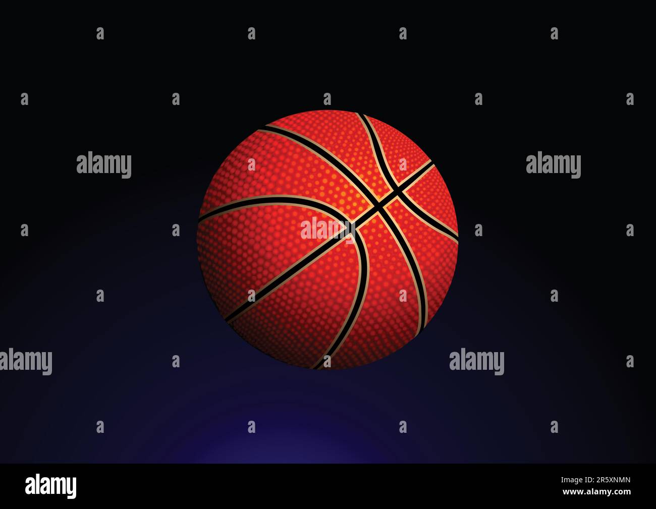 Vector illustration of detailed basketball ball on gradient background ...