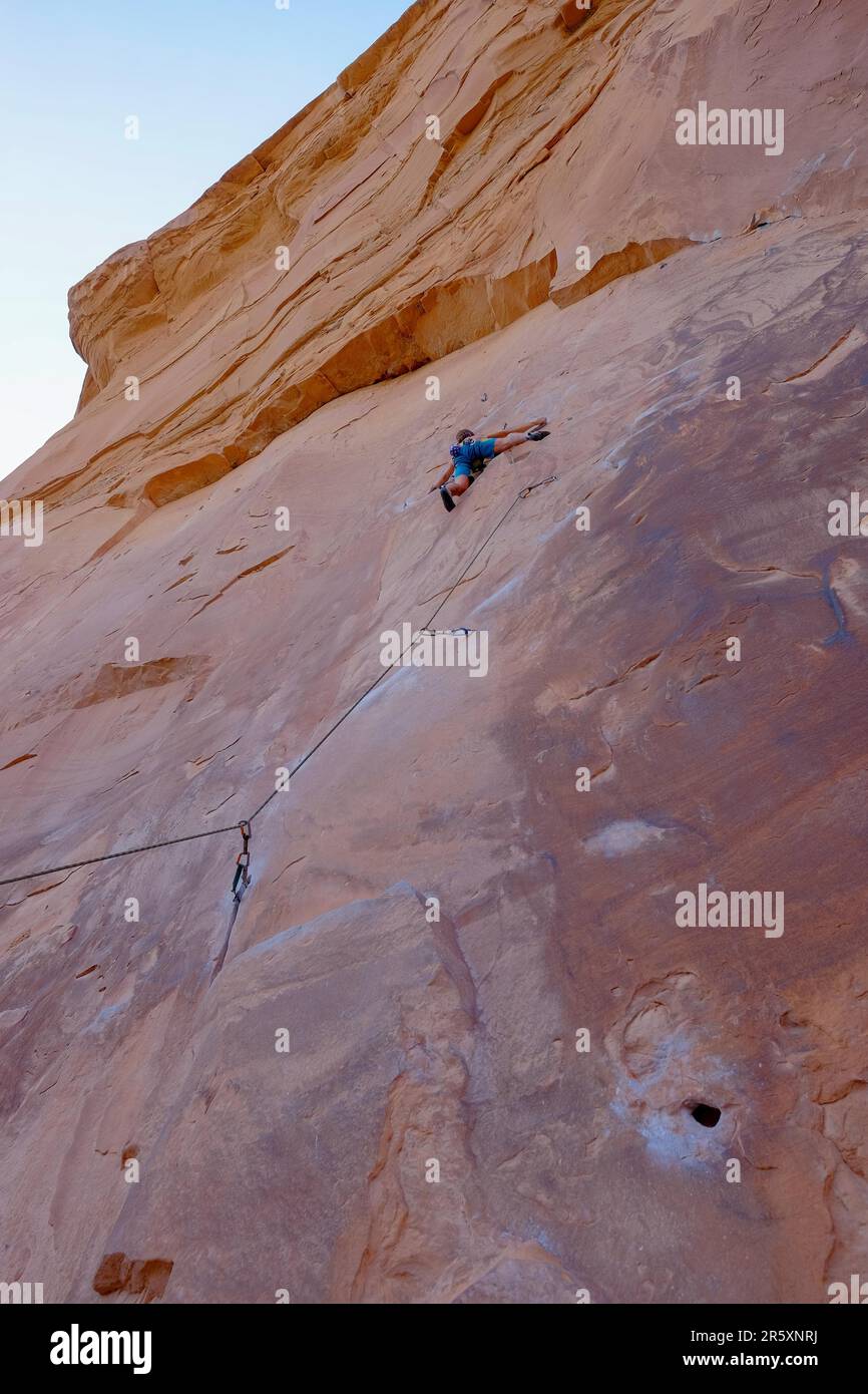 Moab rock climbing hi-res stock photography and images - Alamy