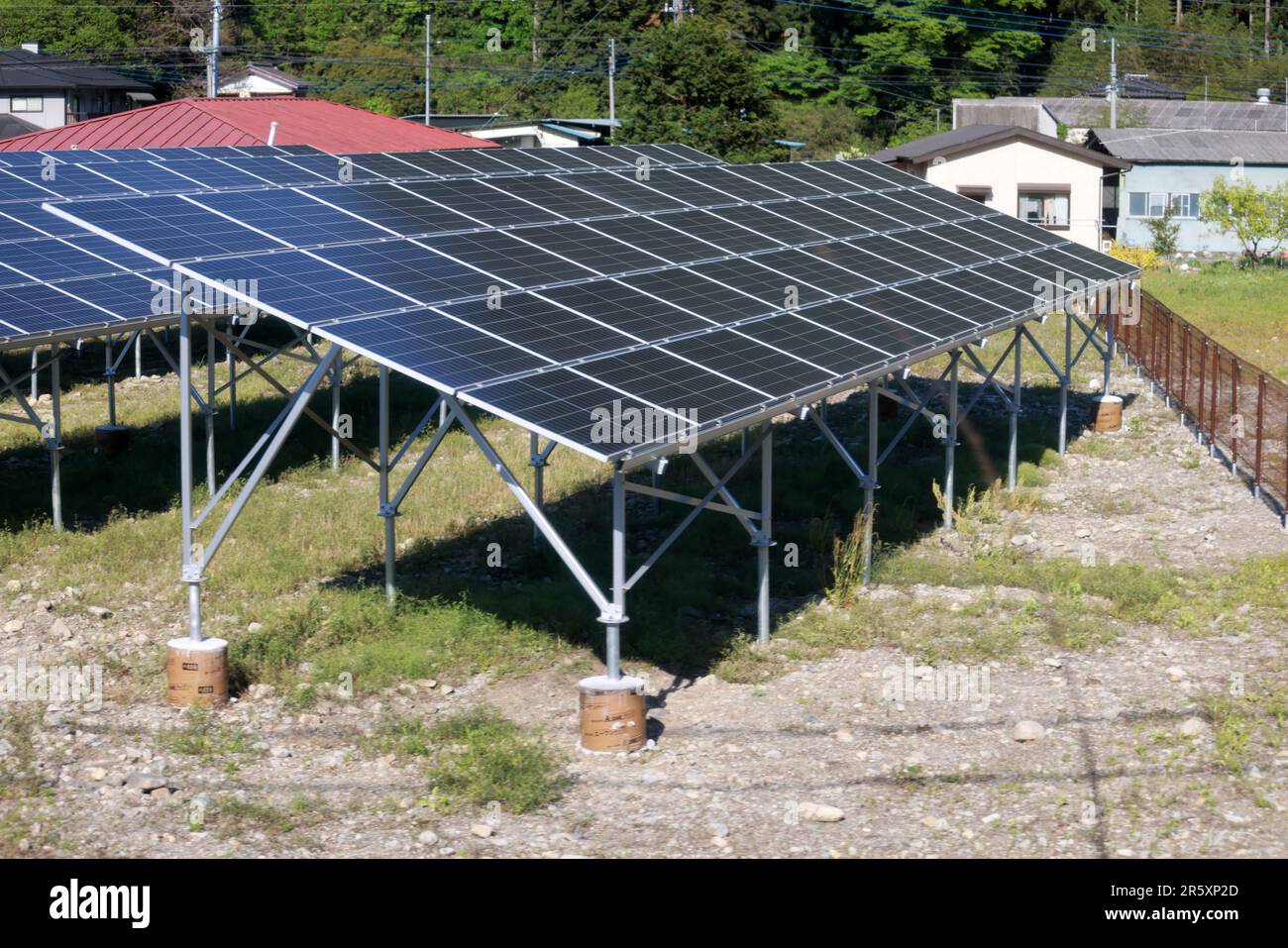 Solar panels in Japan suburb and village in kanuma shi, japan Stock ...