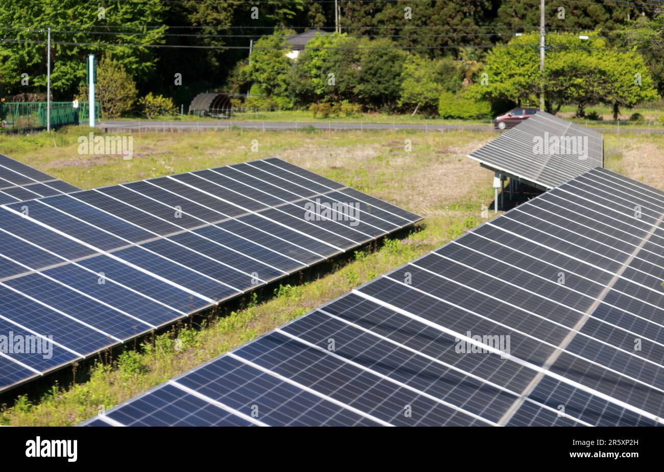 Solar panels in Japan suburb and village in kanuma shi, japan Stock ...