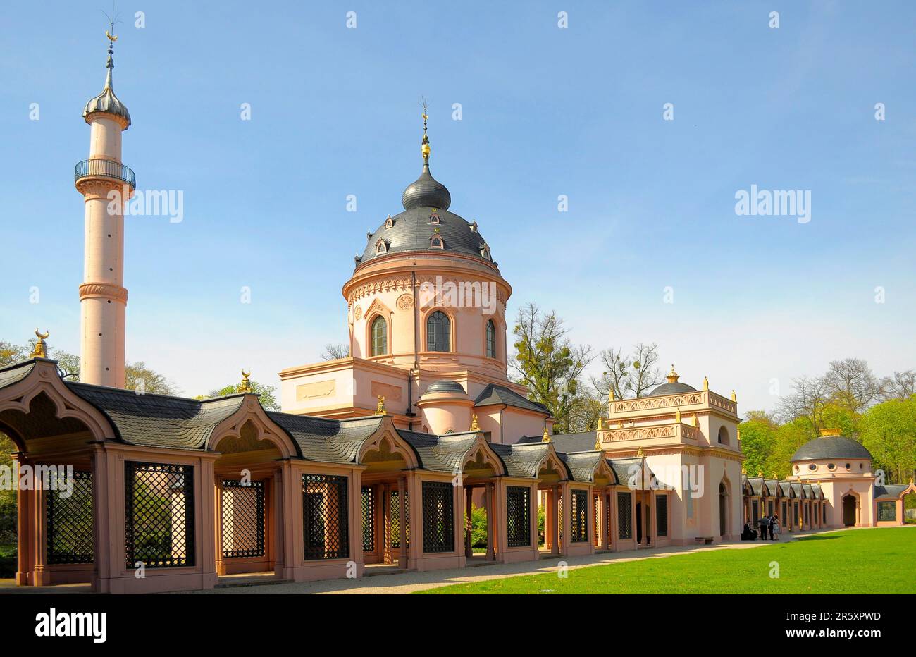 Schwetzingen, in spring, mosque in the palace garden, minaret, mosque ...