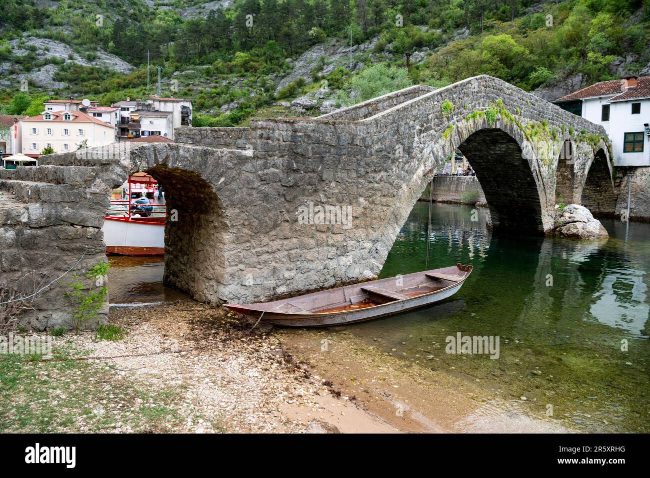 Old bridge, Stari most, Crnojevic river, Rijeka Crnojevica, Lake Scutari National Park, near ...