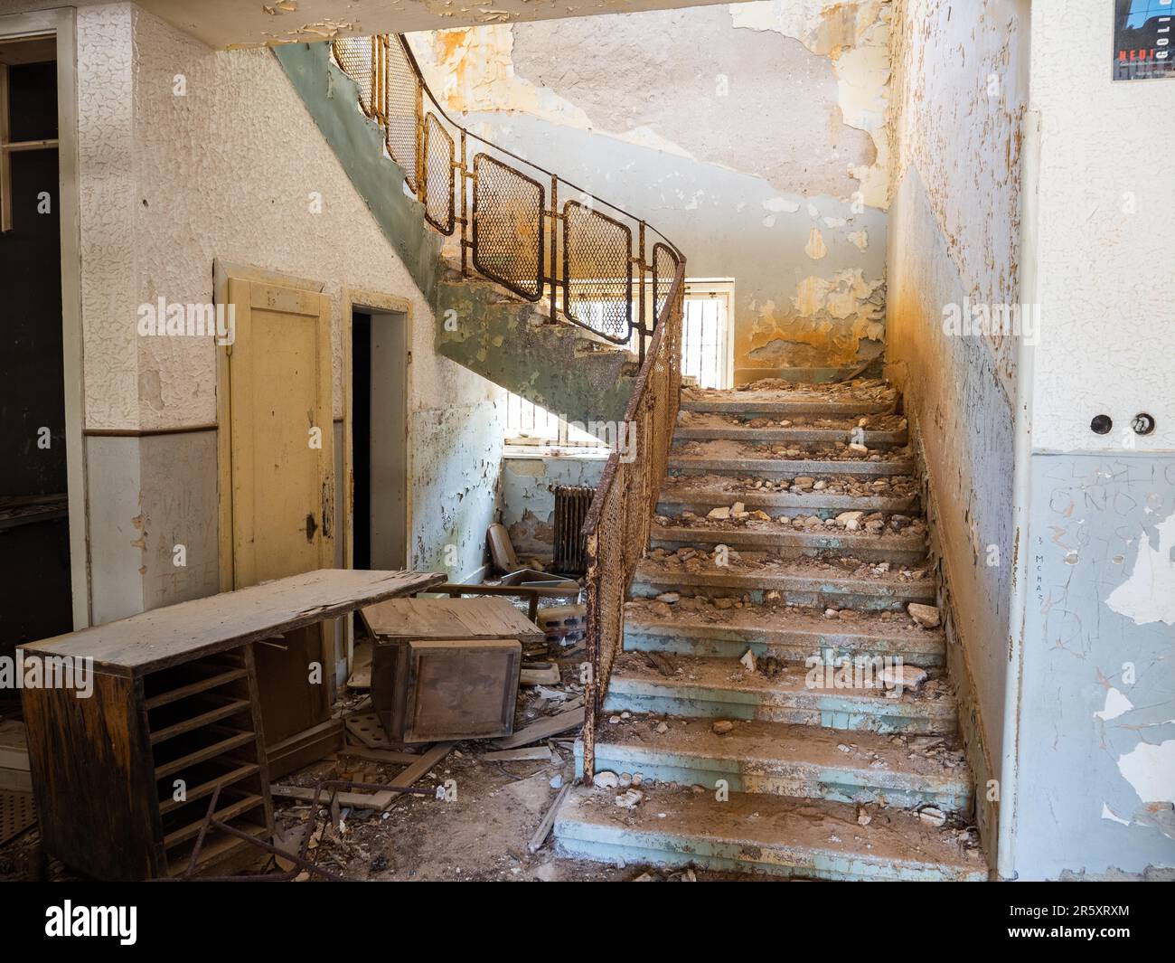 Dilapidated buildings, former administrative building, lost place ...