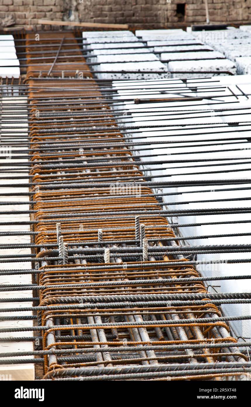 Technical detail of building operations: floor. Materials: polystyrene ...