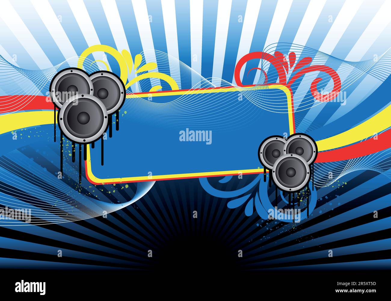 colorful party text frame with ornaments Stock Vector Image & Art - Alamy