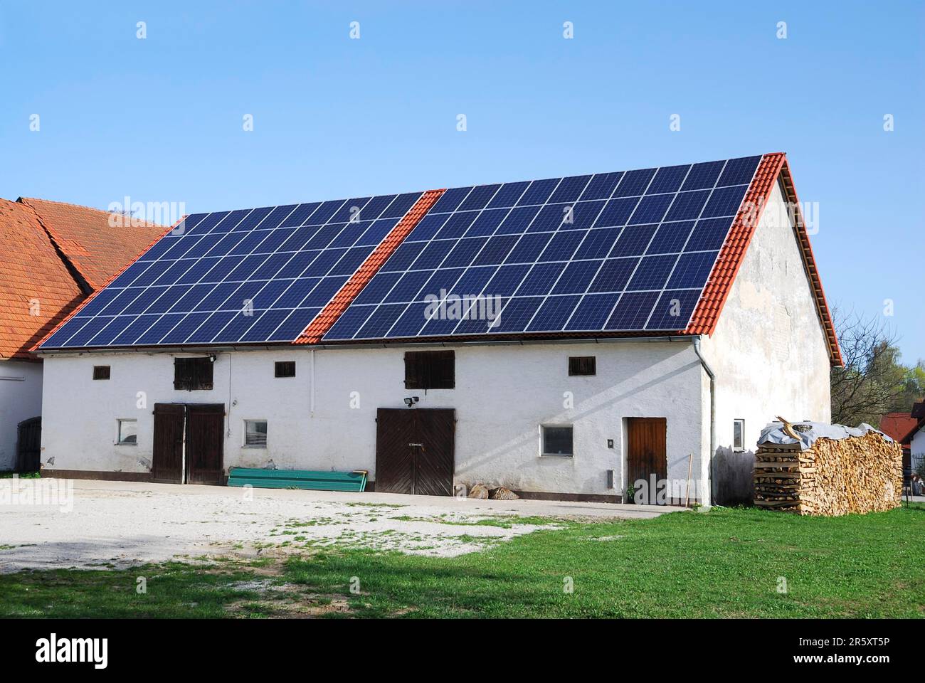 Photovoltaic system on an old farm house Stock Photo - Alamy