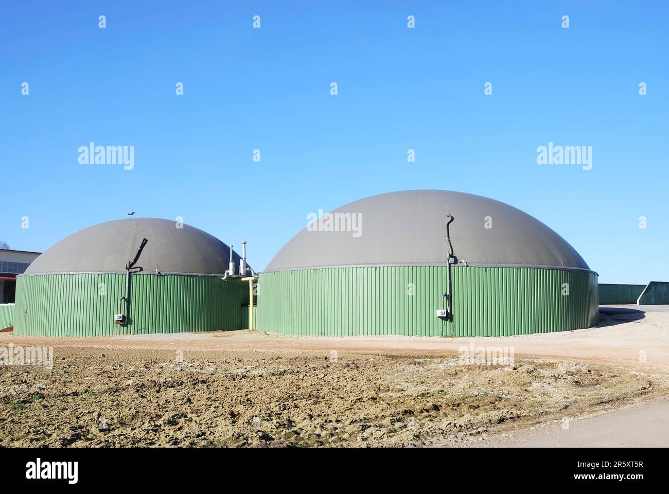 Renewable energy with biogas production Stock Photo - Alamy