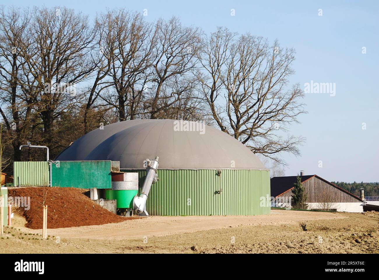 Renewable energy with biogas production Stock Photo - Alamy