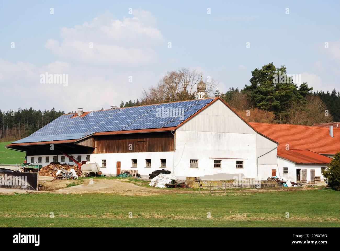 Old farm house with innovative photovoltaic system Stock Photo - Alamy