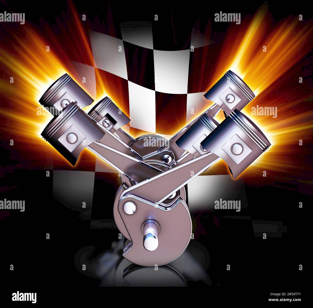 illustration of a engine with a race background Stock Photo - Alamy