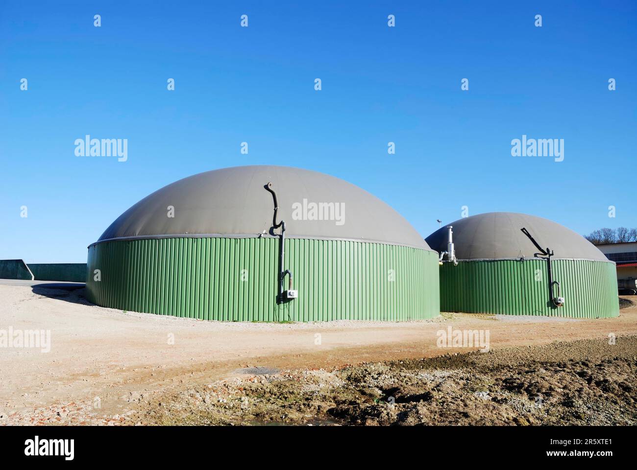 Renewable energy with biogas production Stock Photo - Alamy