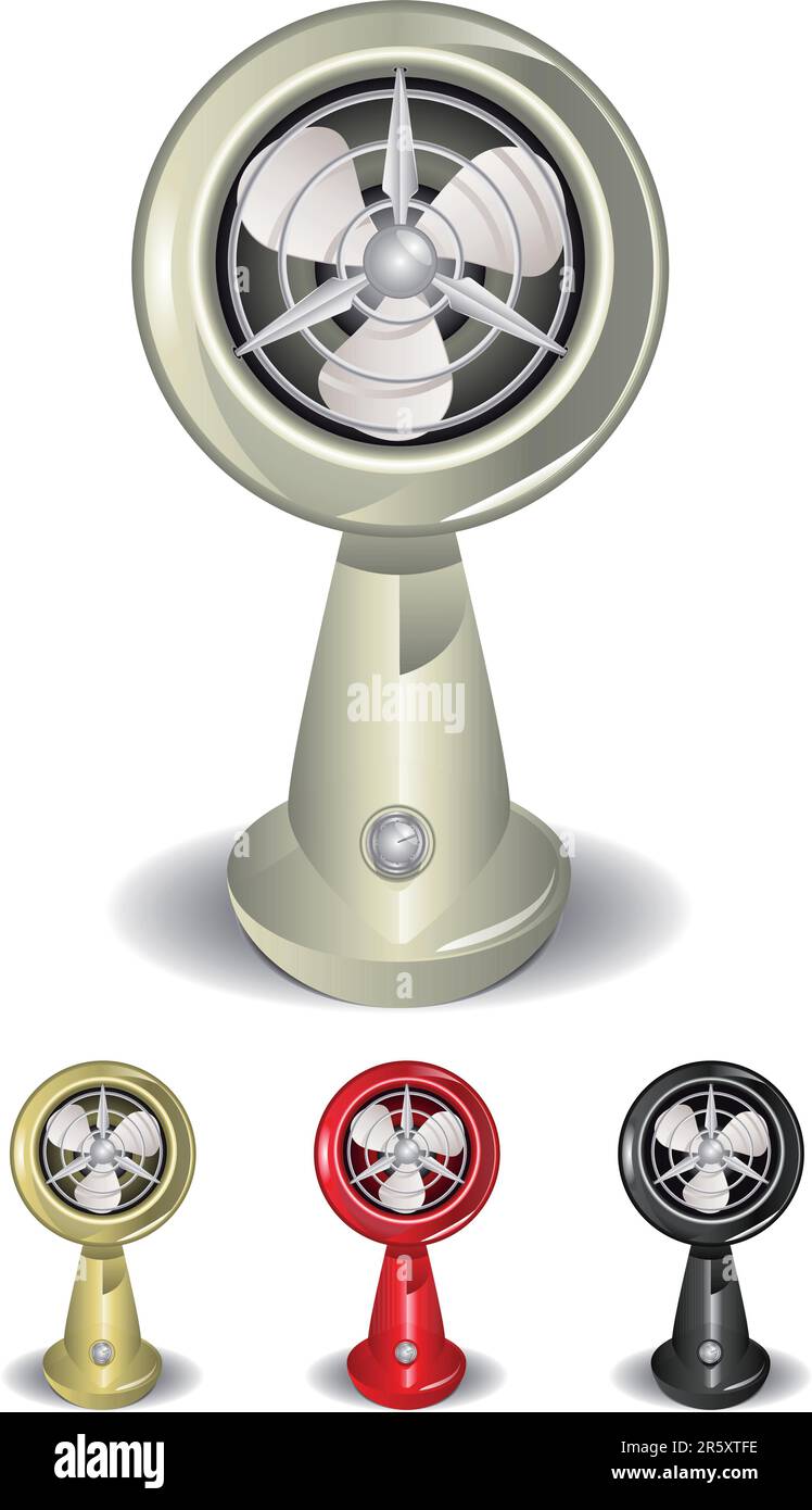 Round Retro Fan Illustration (Global Swatches Included Stock Vector ...