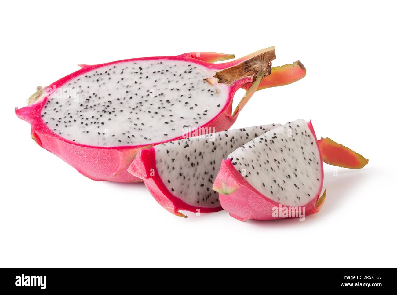 Pink pitahaya isolated on a white background Stock Photo - Alamy