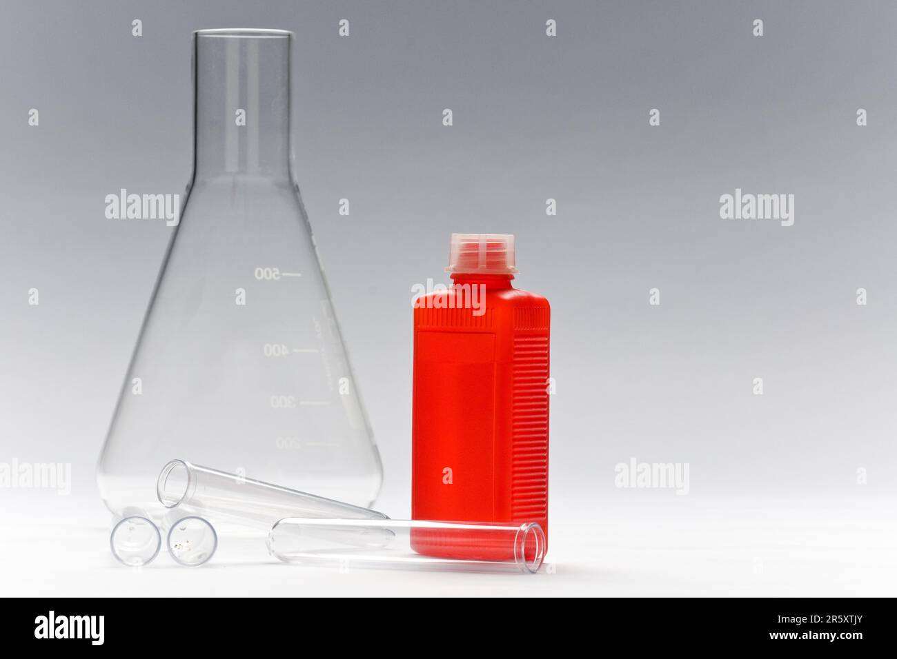 Various chemical and laboratory objects on a white background Stock ...