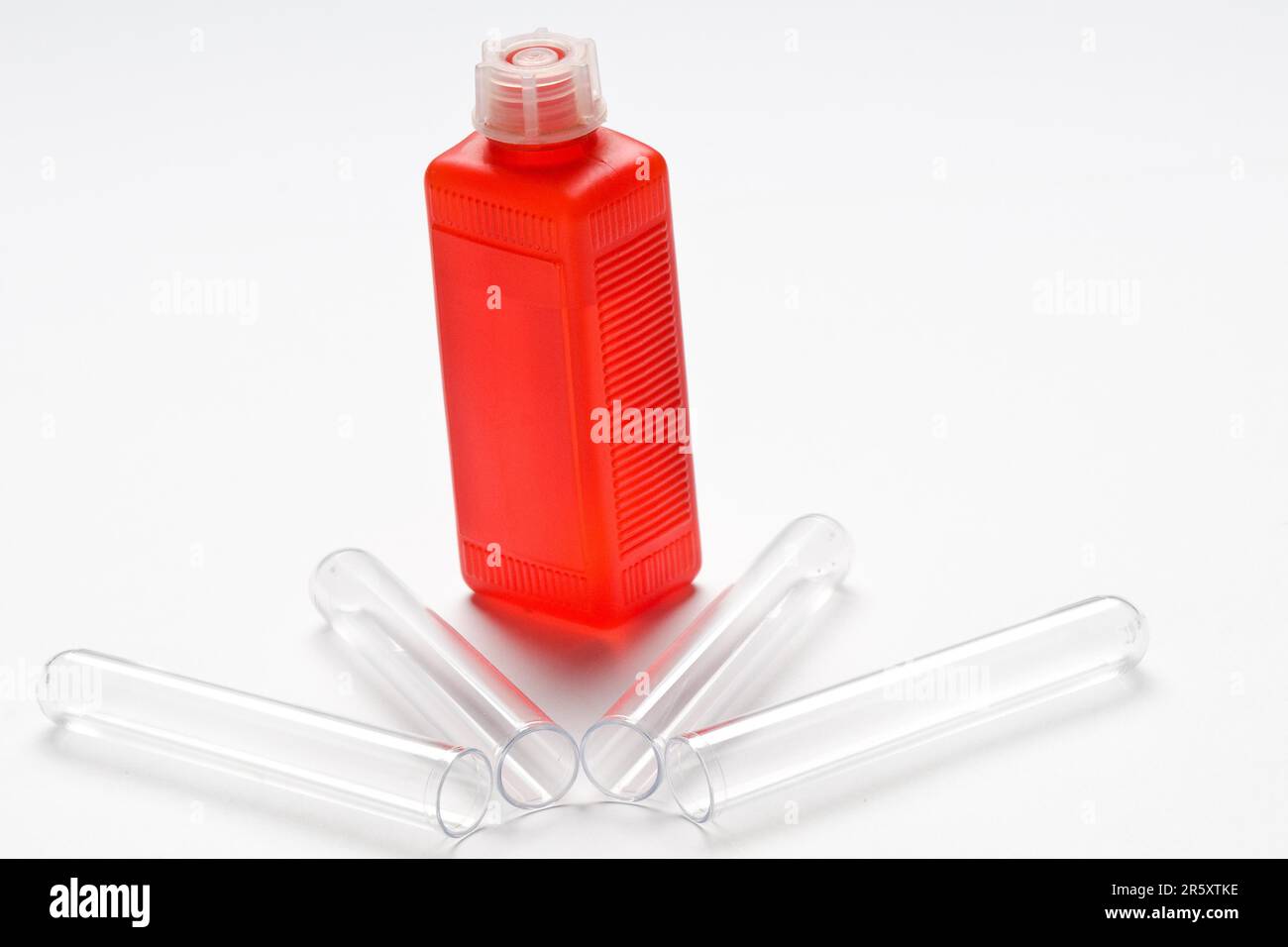 Various chemical and laboratory objects on a white background Stock ...