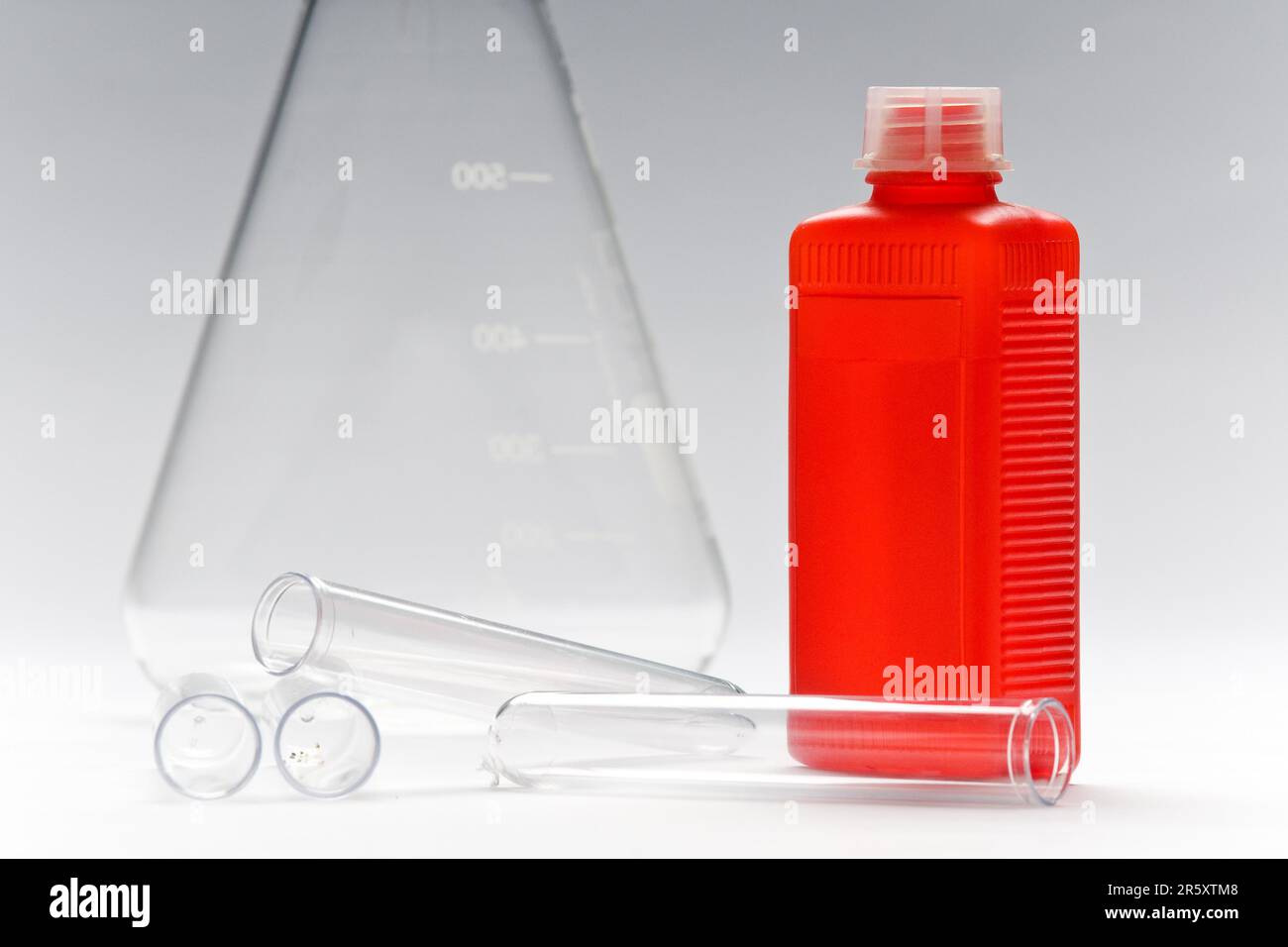 Various chemical and laboratory objects on a white background Stock ...