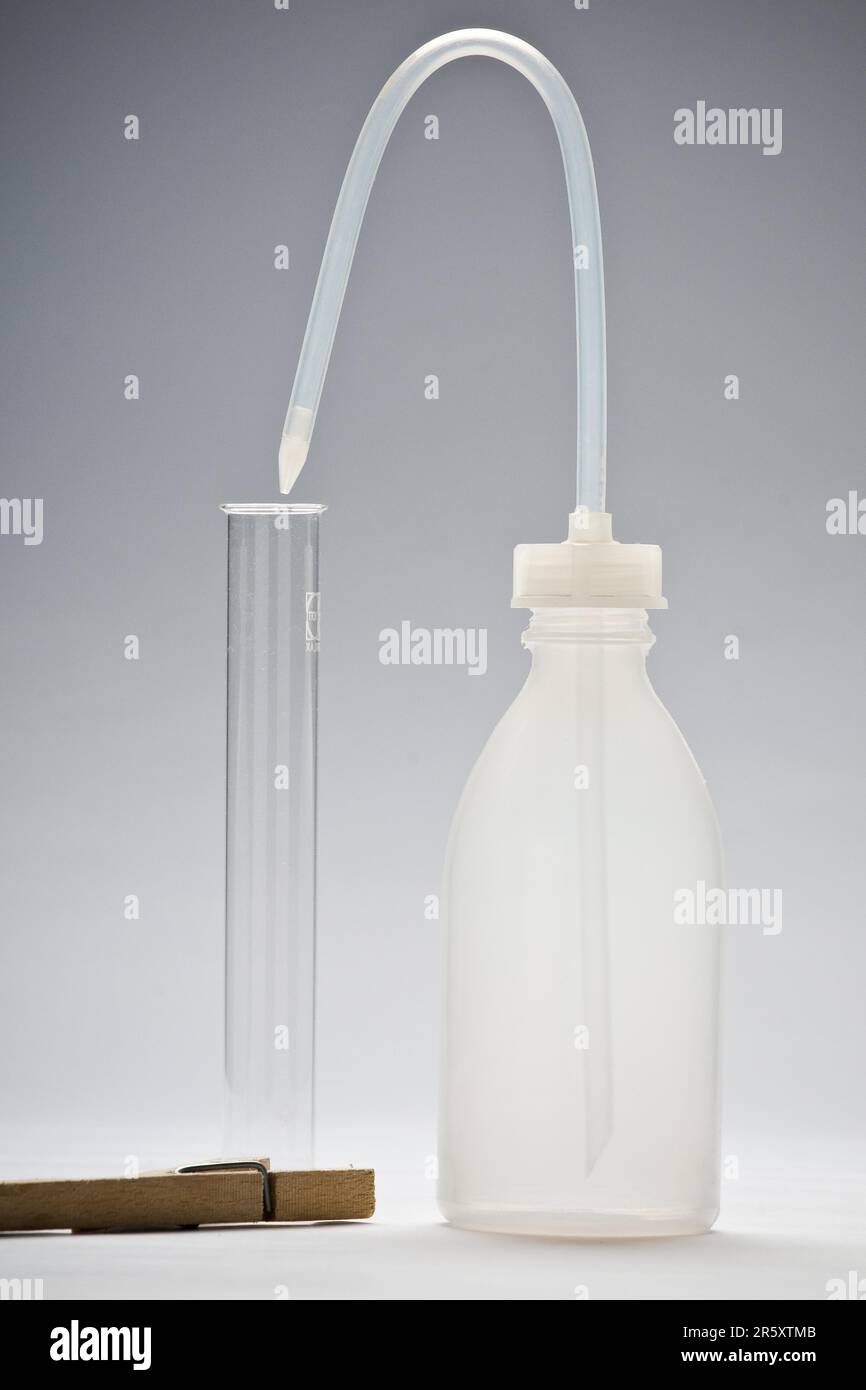 Various chemical and laboratory objects on a white background Stock ...