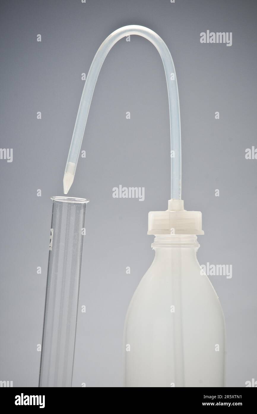 Various chemical and laboratory objects on a white background Stock ...