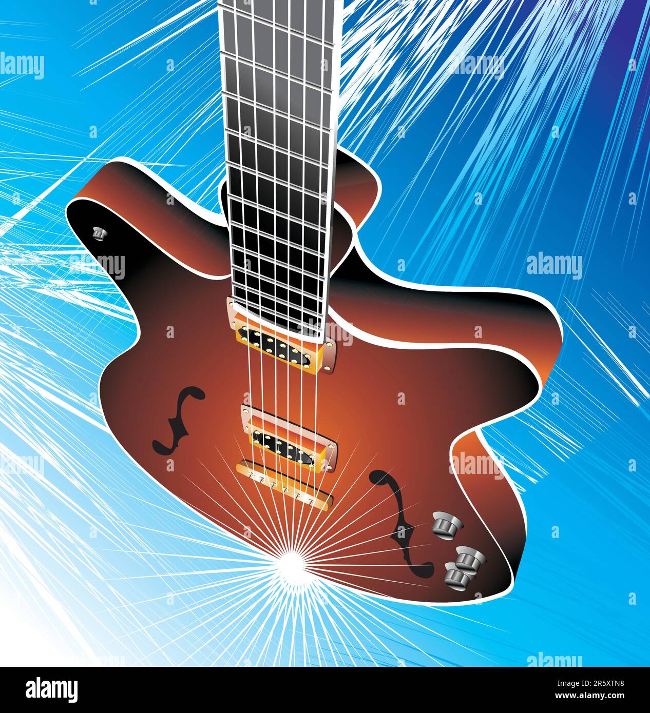 Retro guitar with colorful background Stock Vector Image & Art - Alamy