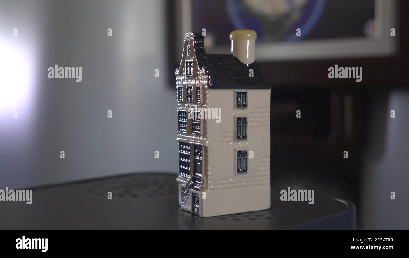 One of KLM’s collectible Delft Blue Houses, filled with Dutch gin, also ...