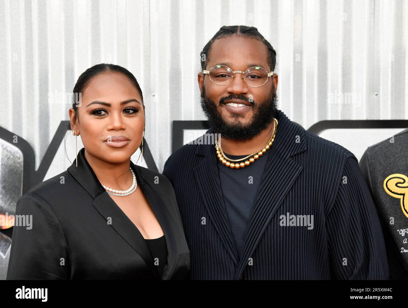 Ryan Coogler, right, and wife Zinzi Evans attend the premiere of ...