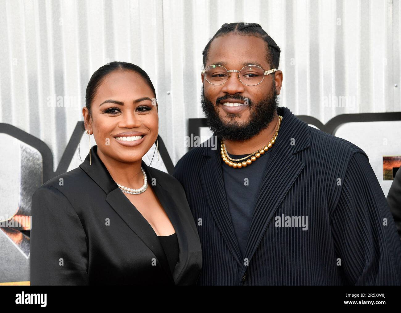 Ryan Coogler, right, and wife Zinzi Evans attend the premiere of ...