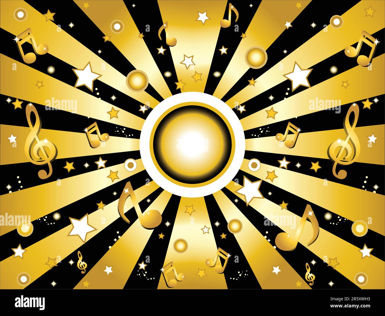 Music and stars golden and shiny background Stock Vector Image & Art ...