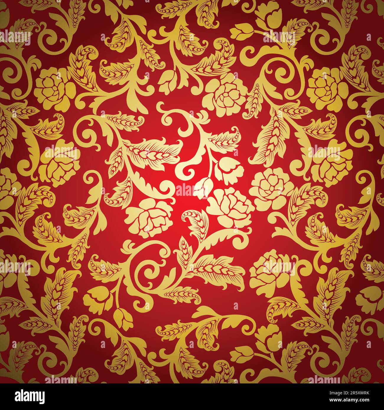 Seamless Damask floral background pattern. Vector illustration Stock ...