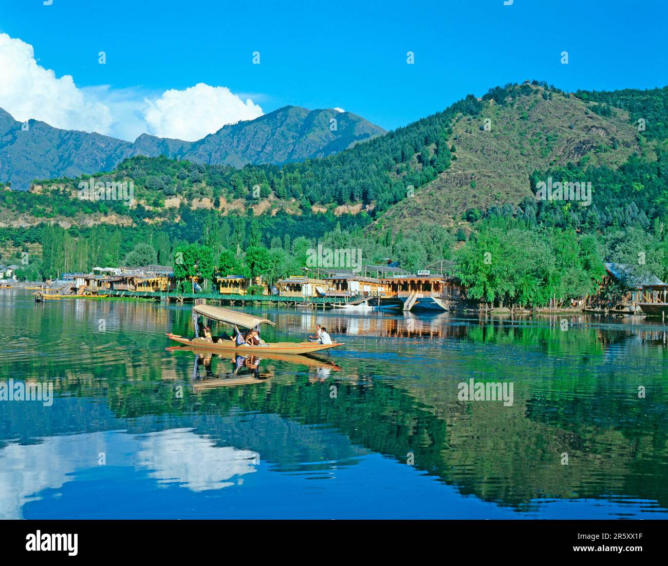 Boats on Dal Lake, Srinagar, Kashmir, houseboats, gondolas, India Stock ...