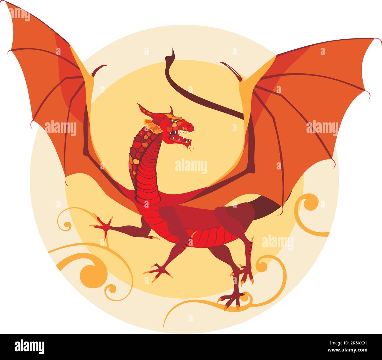 vector illustration of a aggressive dragon Stock Vector Image & Art - Alamy