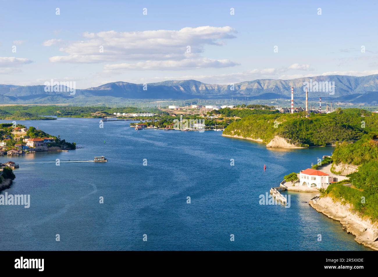 Entrance of the Bay of Santiago de Cuba, View from Fortress, San Pedro ...