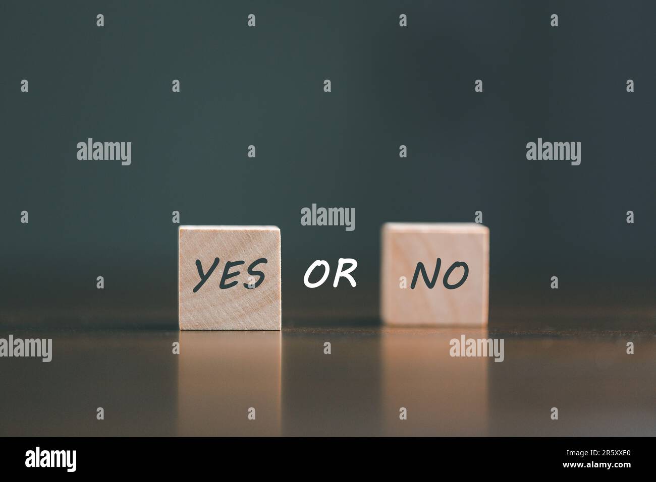 concept of choice yes or no on wooden cubic blocks. Business and ...