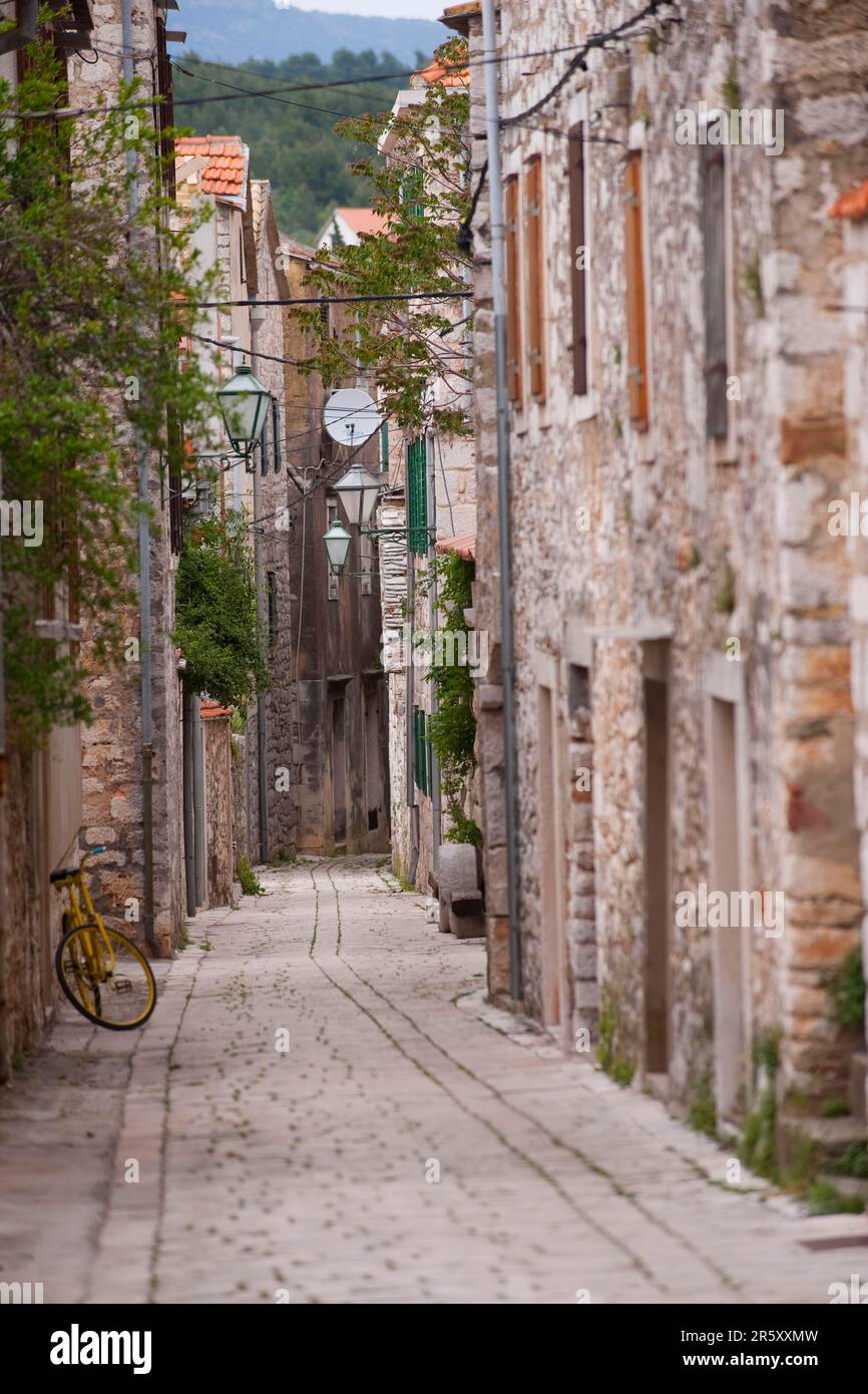 Alley, Old Town, Hvar Island, Croatia, Stari Grad Stock Photo - Alamy
