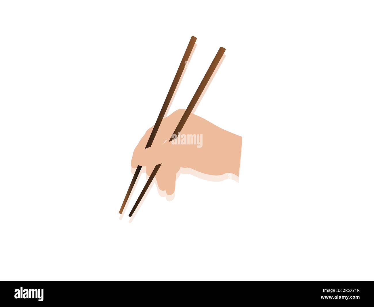 Chopsticks in hand illustration hi-res stock photography and images - Alamy