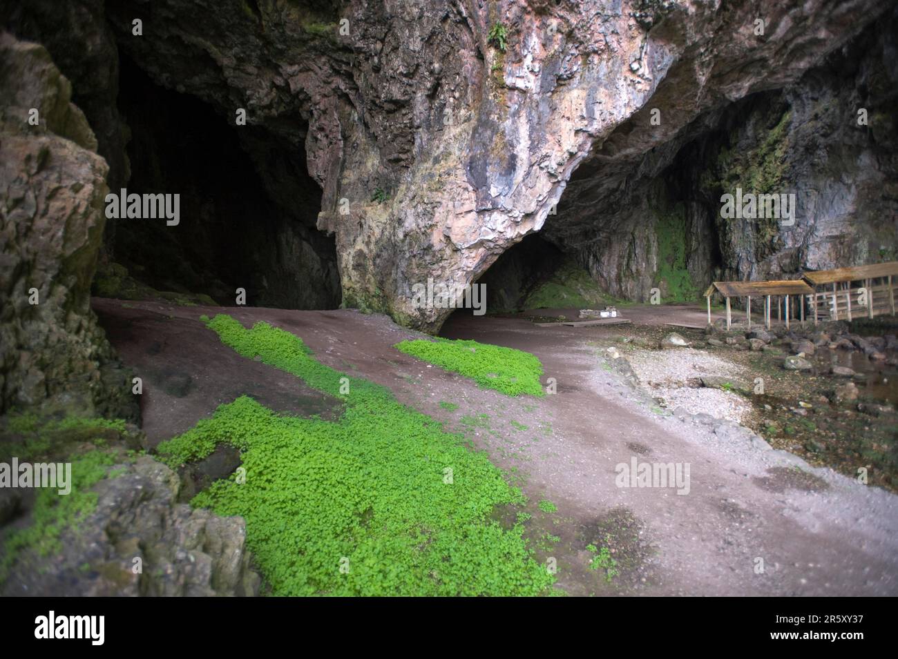 Sea and freshwater cave Smoo Cave, Durness, County Sutherland, Scotland ...