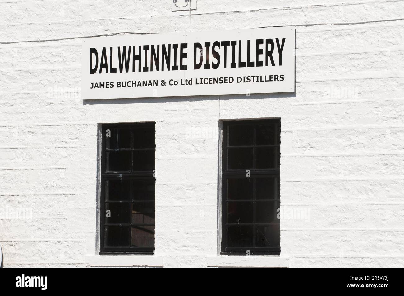 Sign, Dalwhinnie whisky distillery, Inverness-shire, Dalwhinnie ...
