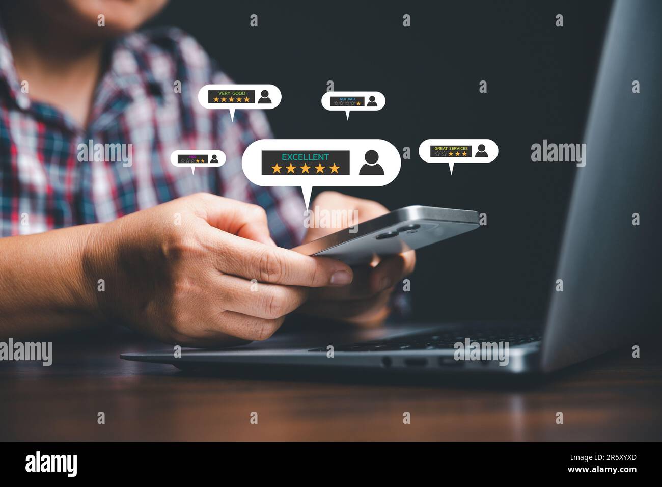 Customer service and Satisfaction concept, Business person are touching ...