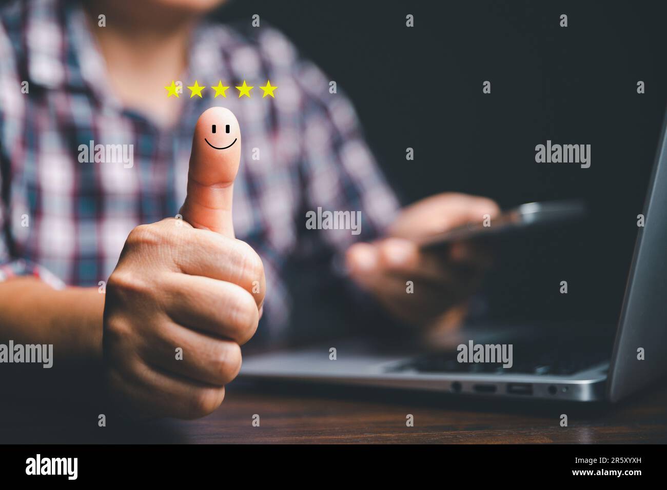 Customer service and Satisfaction concept, Business person are touching ...