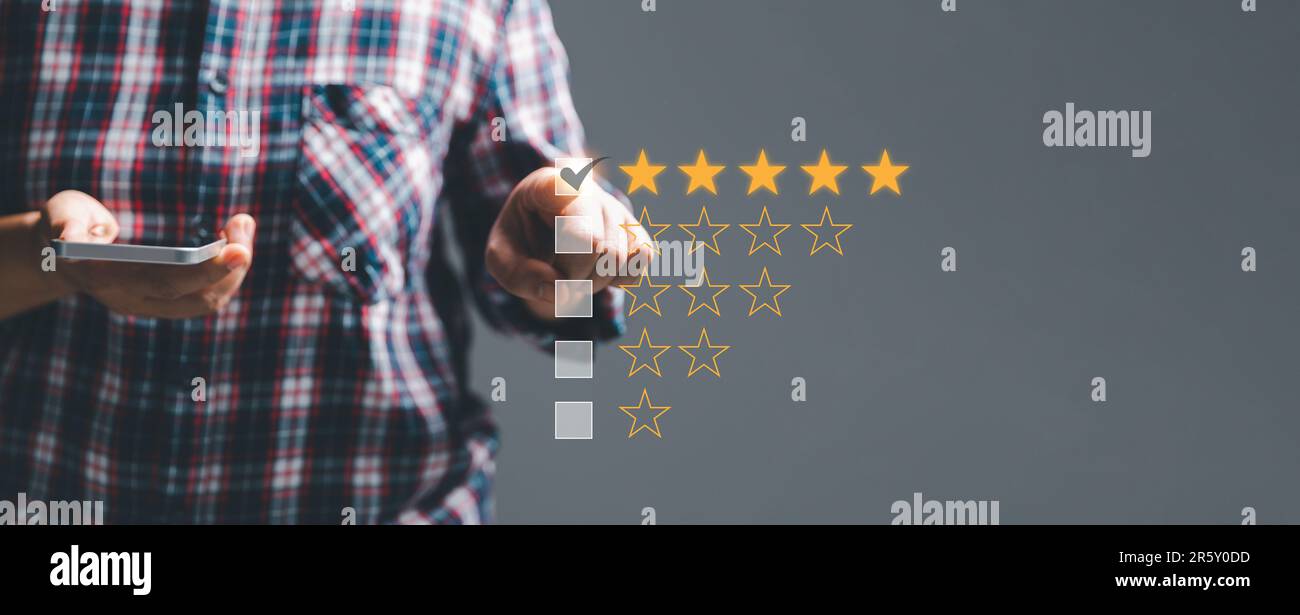 Customer experience with customer service and satisfaction concept ...